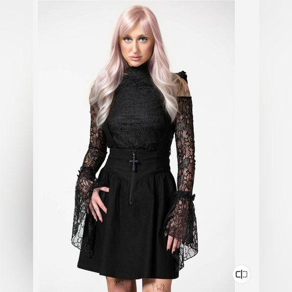 Killstar | Skirts | Killstar Ruffle Cross Suspender Gothic Skirt Hot ...